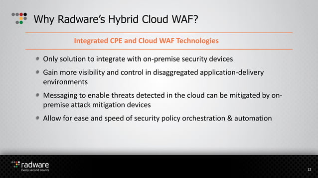 Radware Hybrid Cloud Web Application Firewall and DDoS Protection | PDF