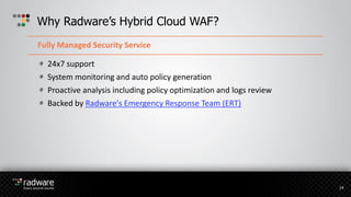 Radware Hybrid Cloud Web Application Firewall and DDoS Protection | PDF