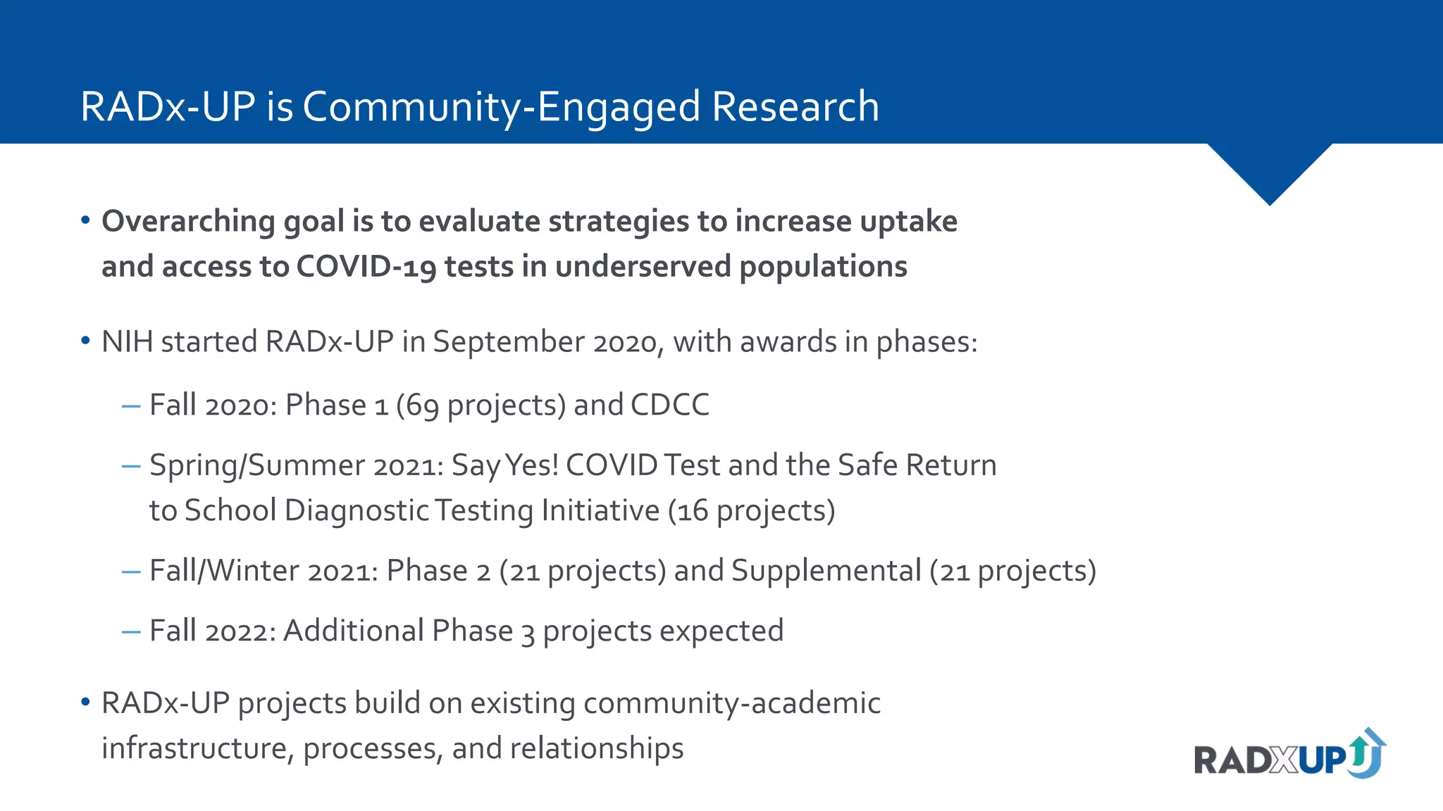 RADx-UP CDCC Overview November 2022 | PPTX