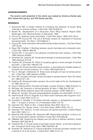 Minimum thickness Anterior Porcelain Restorations | PDF