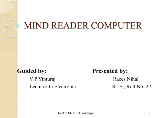 Mind reading computer | PPT