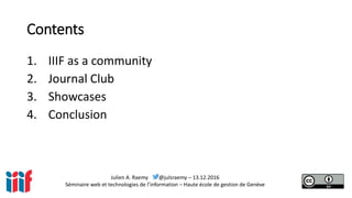 International Image Interoperability Framework (IIIF): Journal Club Presentation | PPTX