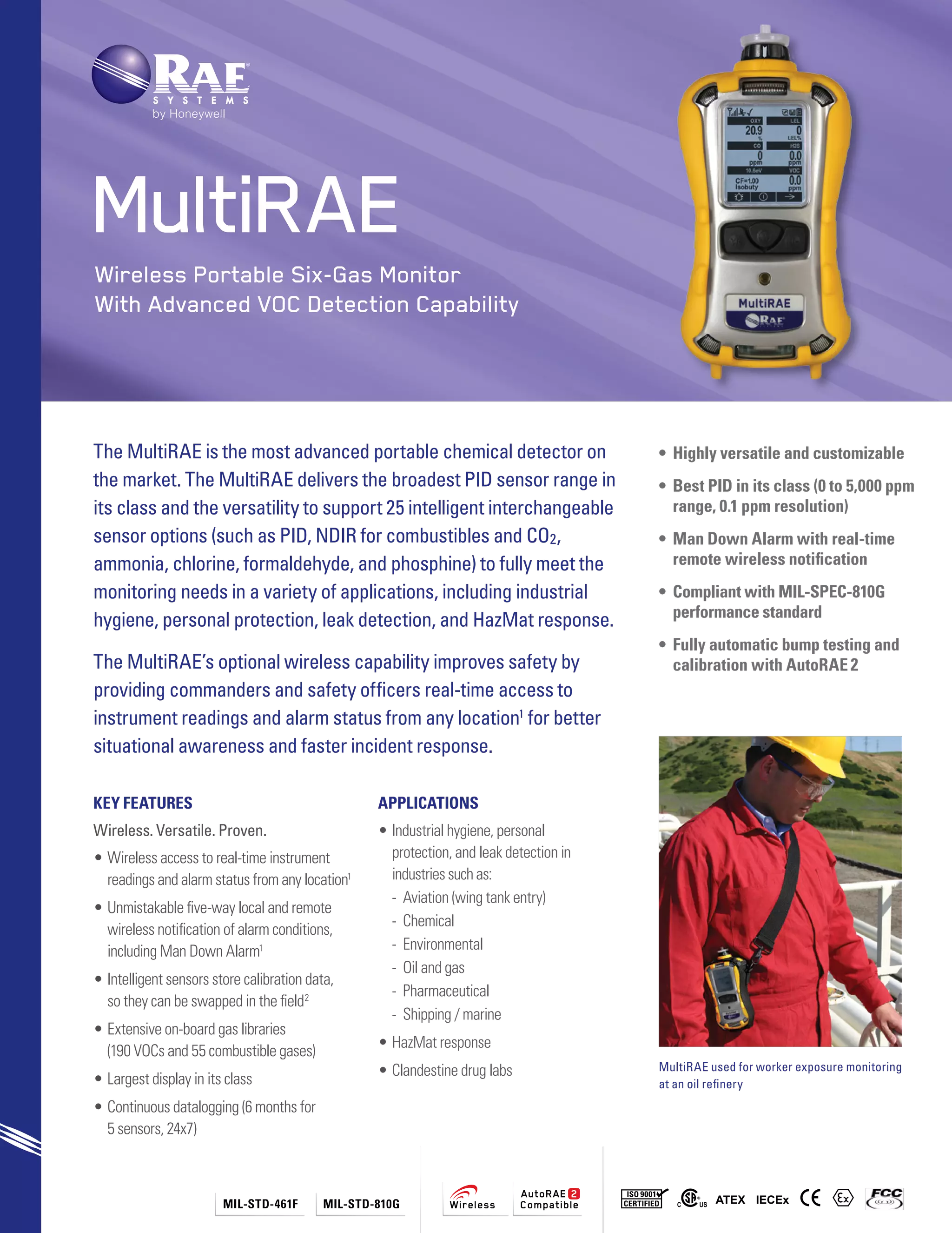 Rae Systems MultiRae Portable Gas Detectors - Brochure | PDF