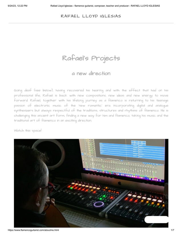 Rafael Lloyd Iglesias - flamenco guitarist, composer, teacher and ...