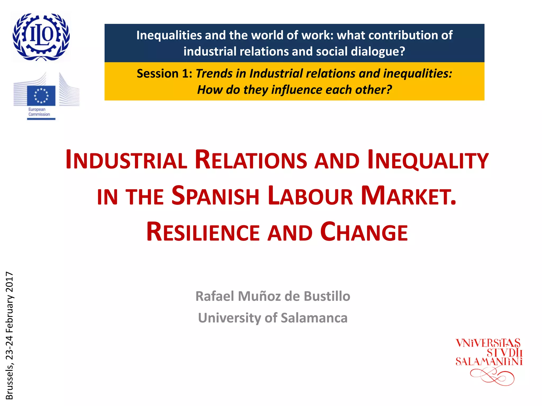 Industrial Relations and Inequality in the Spanish Labour Market | PPT