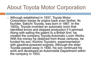 Rafal Maziarz: The Birth of Toyota Motor Co., Ltd. | PPTX