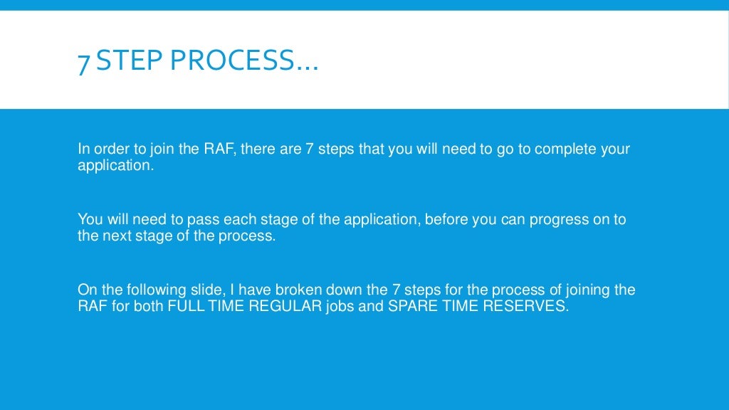 RAF Application Process - How to join the RAF
