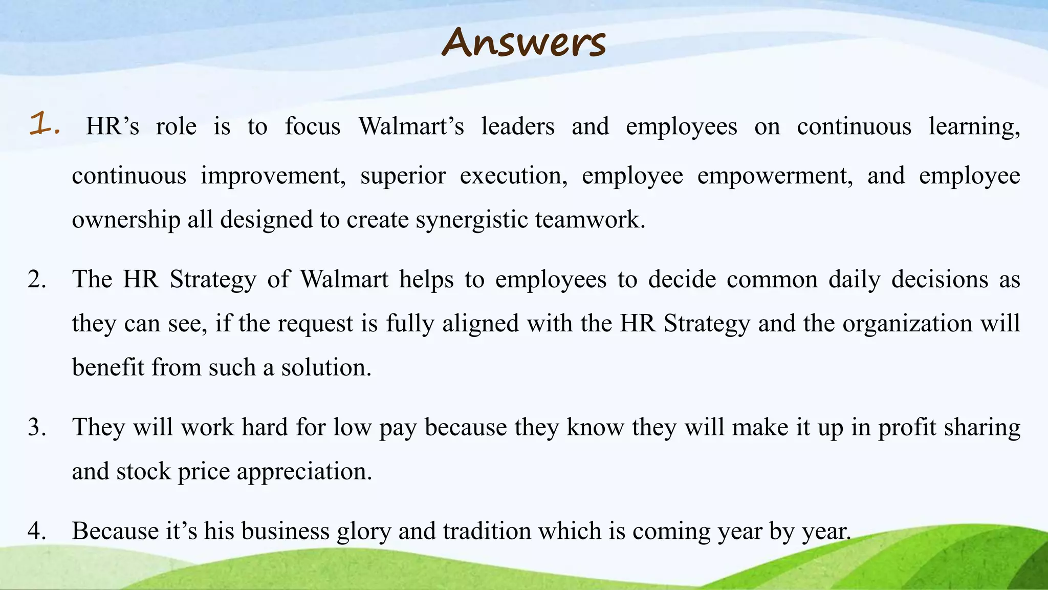 about walmart and its HR PRACTICE | PPT