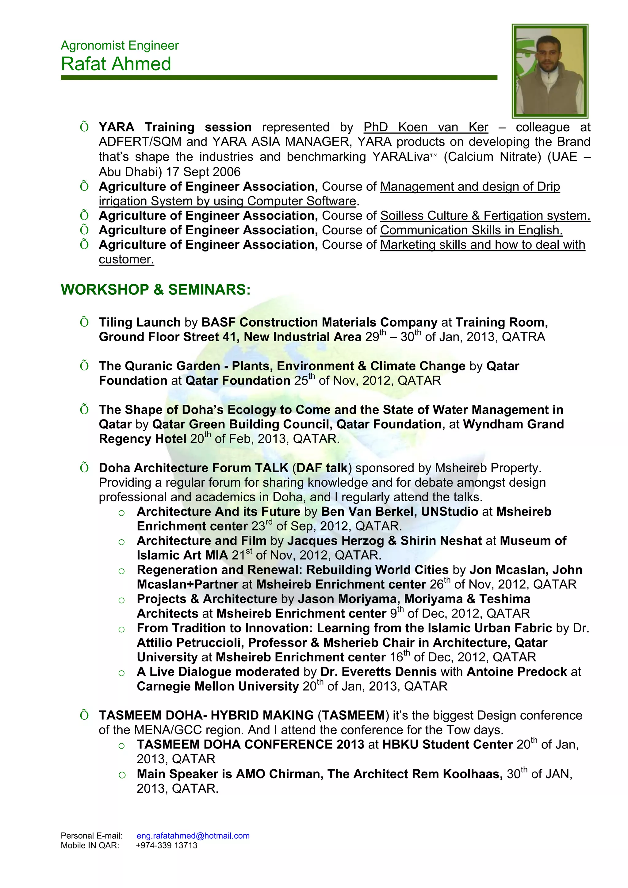 Rafatahmed resume 2013 | PDF