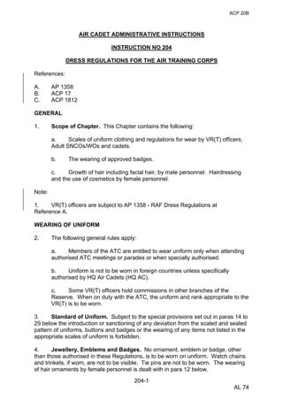 Raf Dress Regulations Ap 1358 _ RAF Air Cadets Dress Code Guide – GHUZ