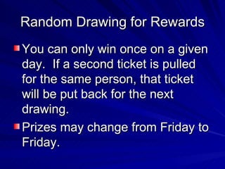 Raffle Rewards Program | PPT