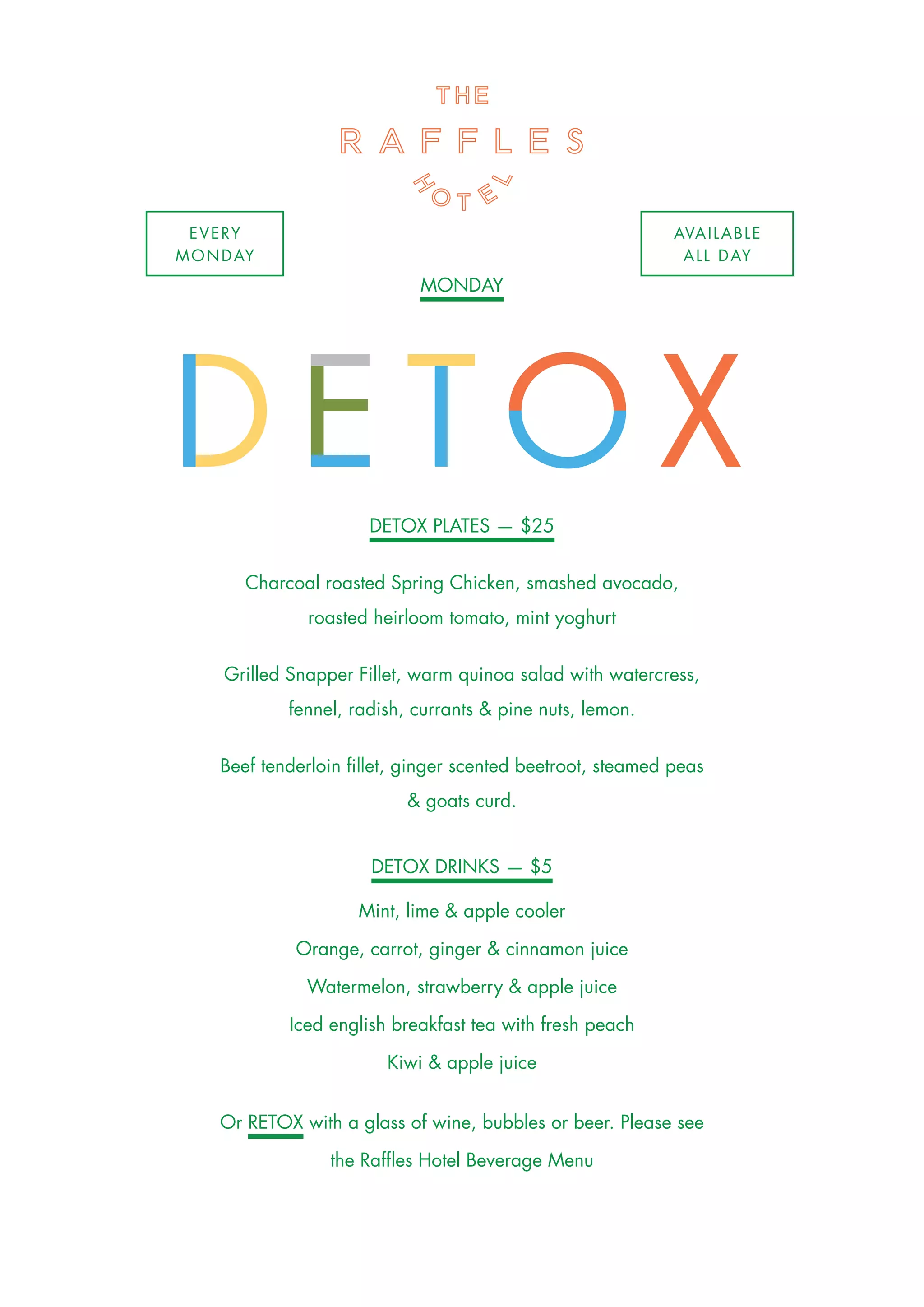 Raffles detox menu-a4 | PDF