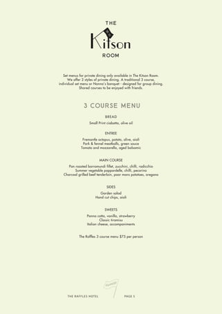 Raffles Hotel Functions Package | PDF