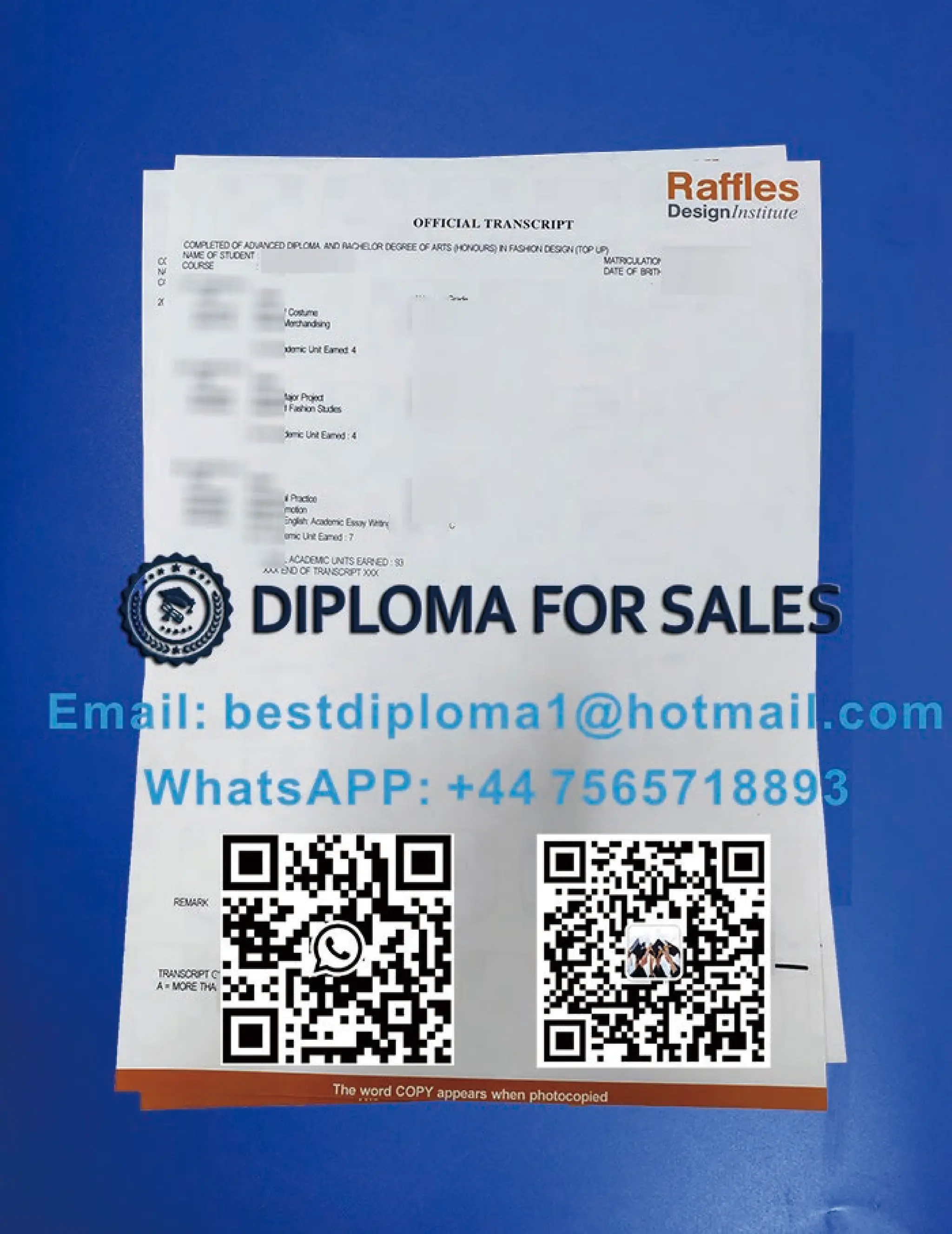 How to Buy Fake Raffles Design Institute Transcript | PDF