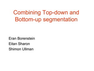 Rafi Zachut's slides on class specific segmentation | PPT