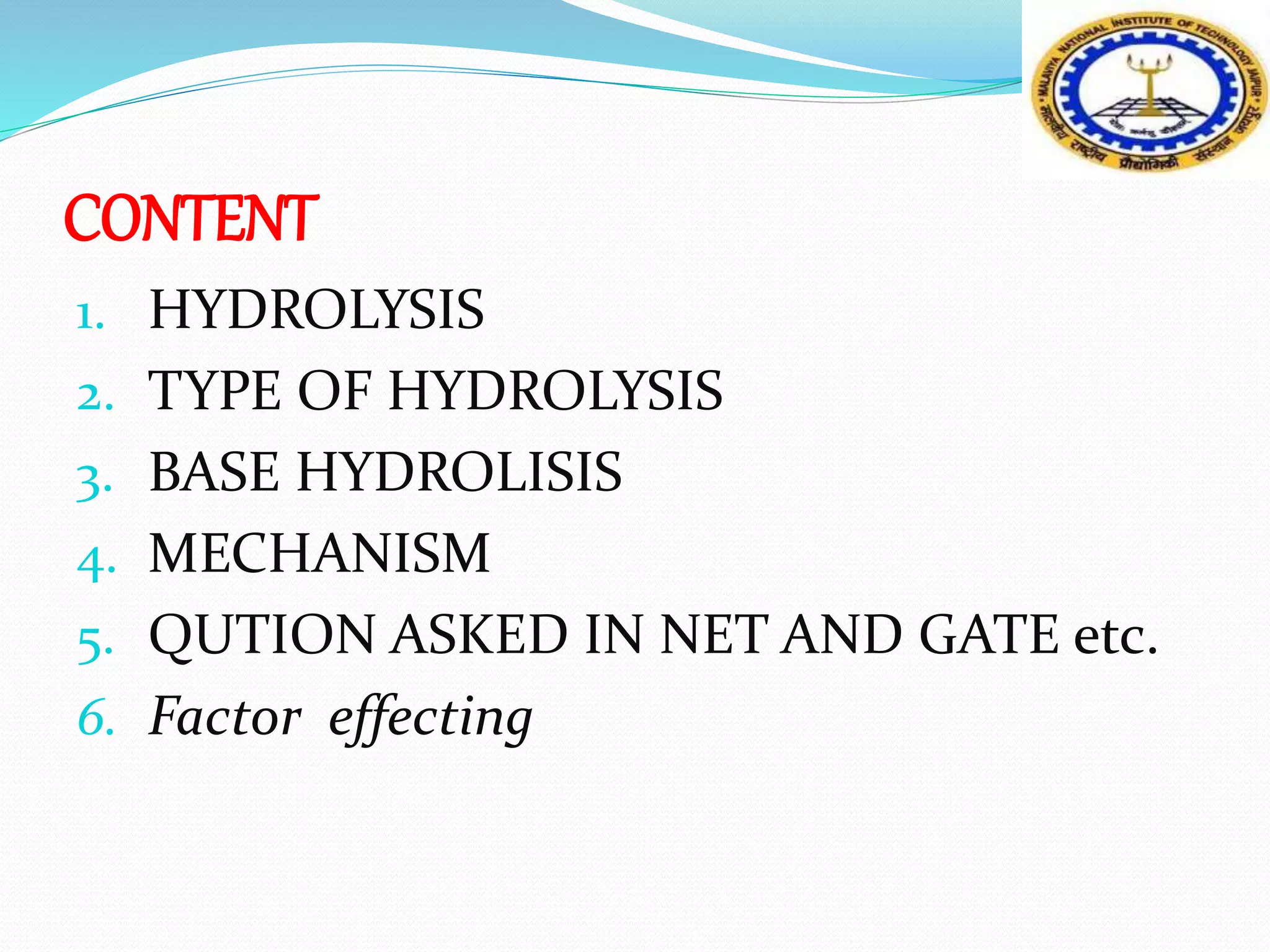 BASE HYDROLYSIS AND FACTOR EFFECTING EFFECTING BASE HYDROLYSIS | PPTX