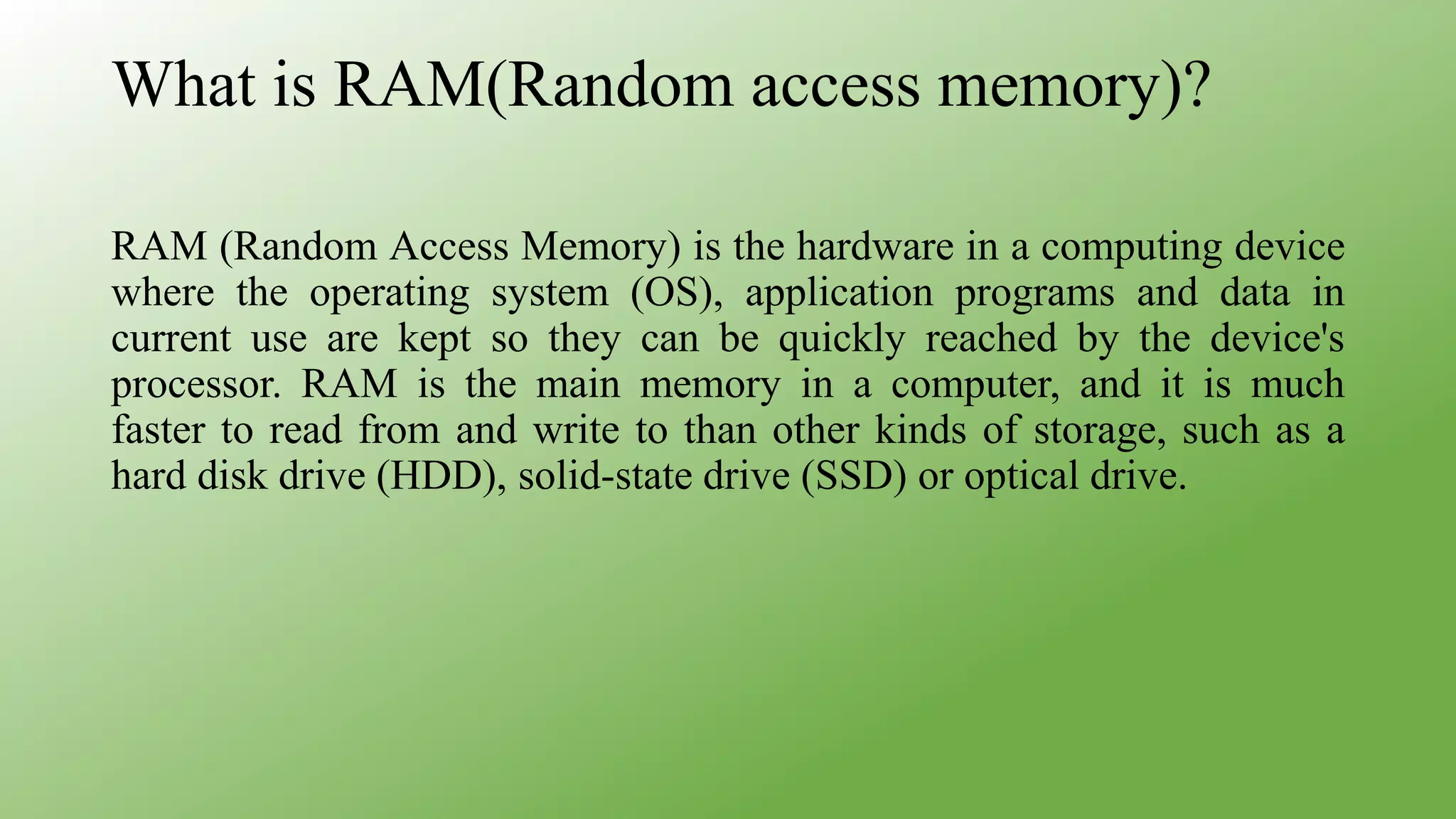 Random Access memory. | PPTX