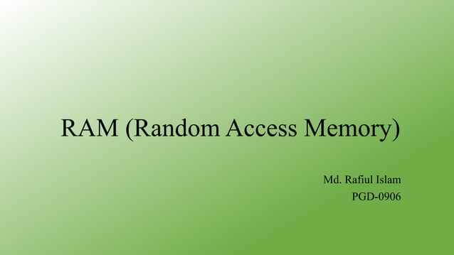 Random Access memory. | PPT