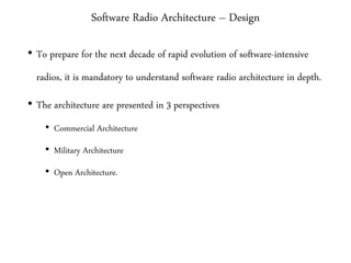Unit 1 introduction to software defined radios | PPTX
