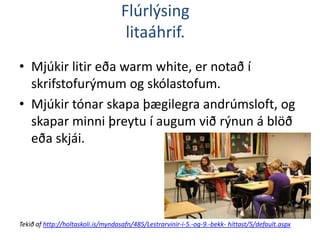 Raflýsing vs. litir | PPTX