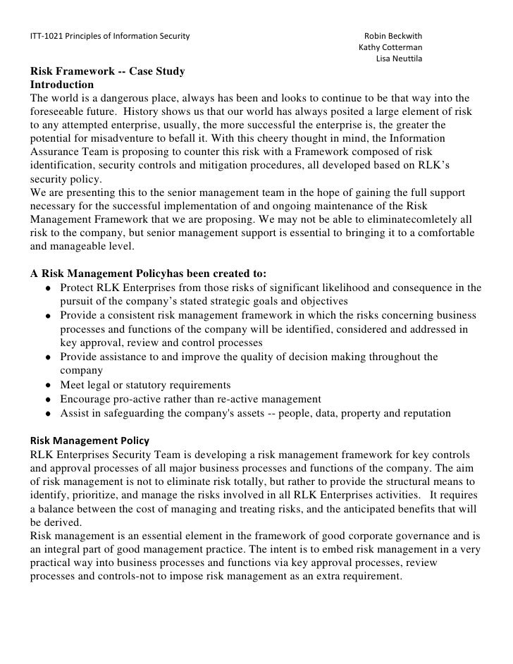Risk Assessment Famework