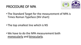 RAF RULAR PPT PRESENTATION. Near point of Accommodation & Near point of ...