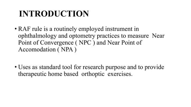 RAF RULE FOR CALCULATING NEAR POINT OF ACCOMMODATION AND NEAR POINT OF ...
