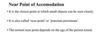 RAF RULE FOR CALCULATING NEAR POINT OF ACCOMMODATION AND NEAR POINT OF CONVERGENCE | PPTX