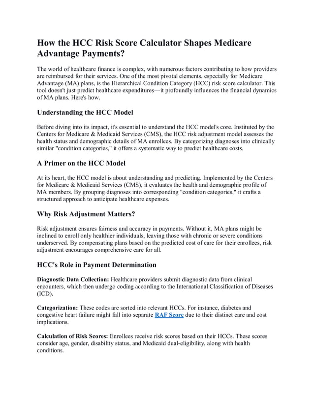 Risk Adjustment | PDF | Medical Health