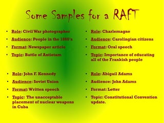 RAFT for Social Studies | PPT