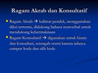 RAGAM BAHASA INDONESIA | PPT
