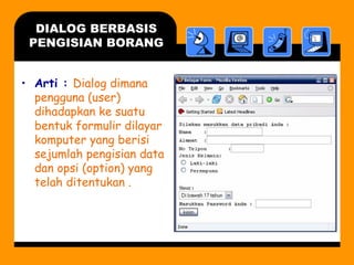 Tugas IMK : Ragam Dialog | PPT
