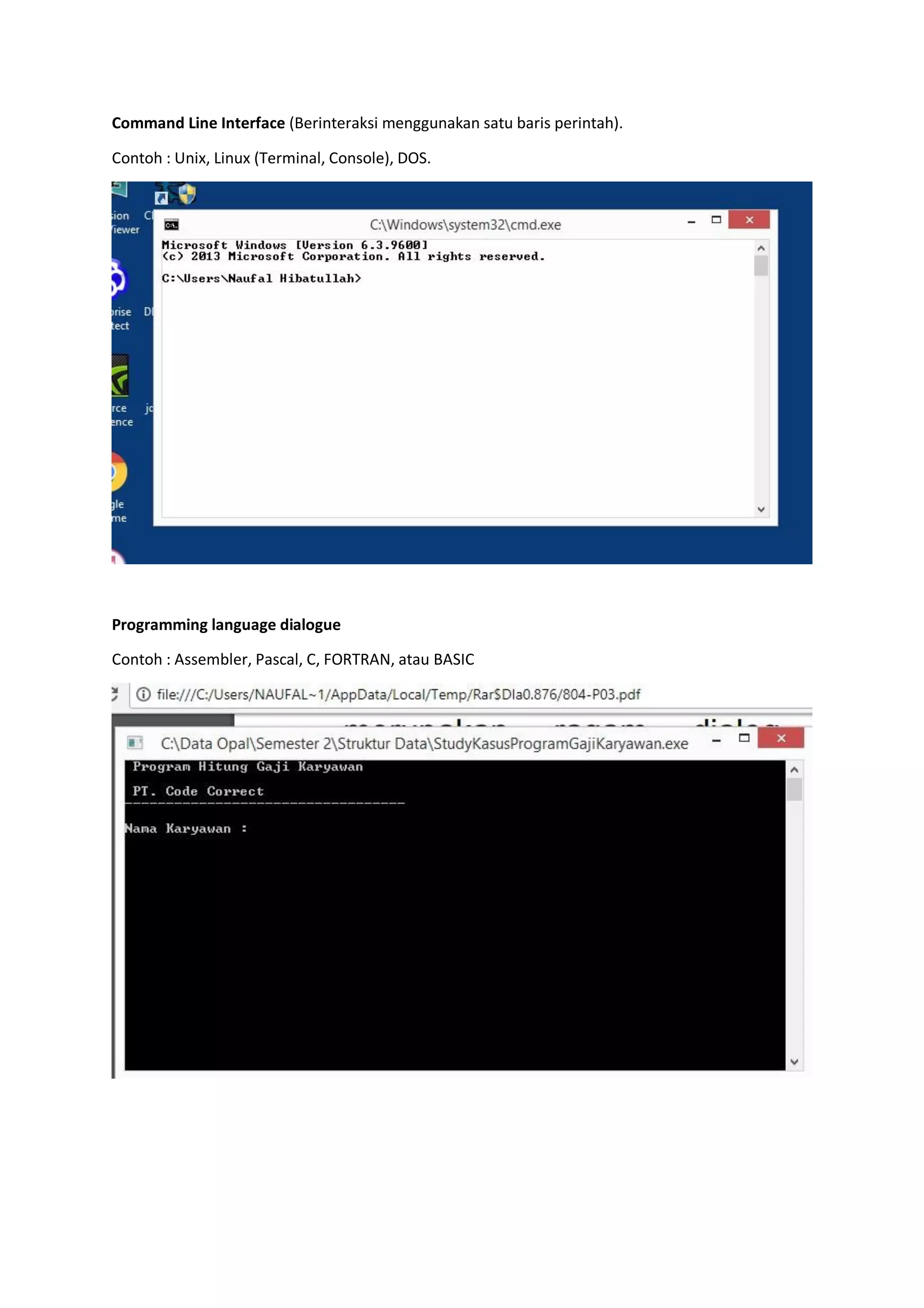 Contoh Screenshot Ragam Dialog Interaktif | PDF