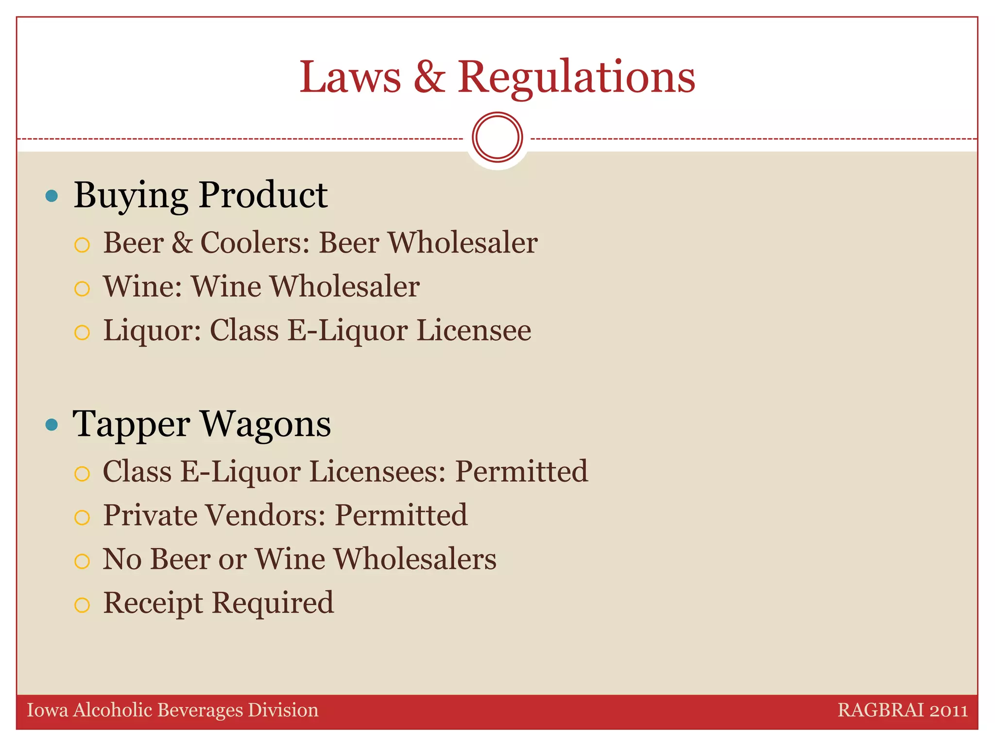 Alcohol Regulations for RAGBRAI | PPTX