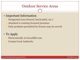 Alcohol Regulations for RAGBRAI | PPTX