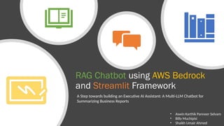 RAG Chatbot using AWS Bedrock and Streamlit Framework | PPTX