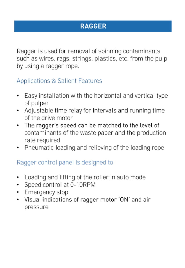 Get Ragger For Your Pulp Machine At Best Price | PDF
