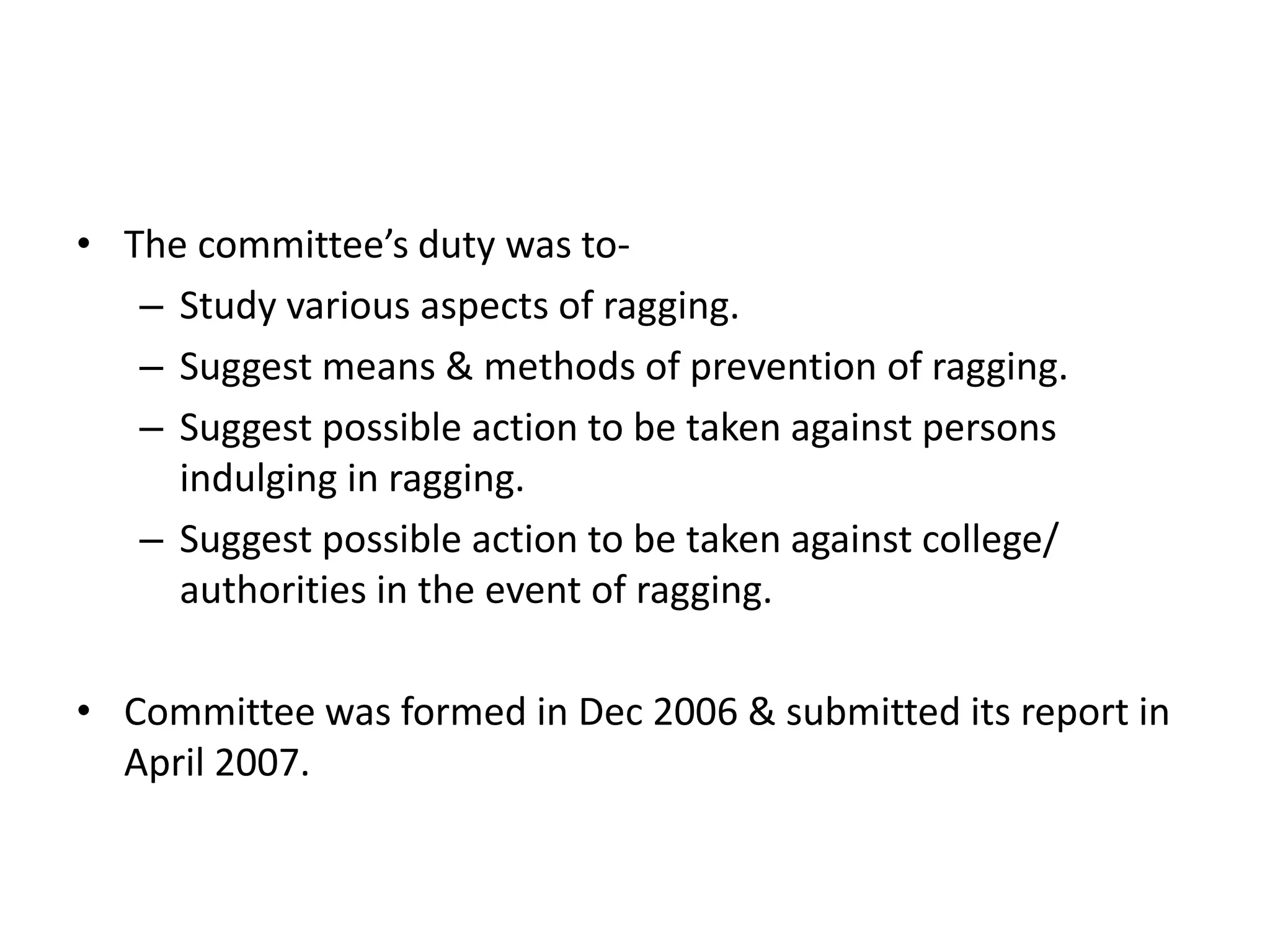 Ragging | PPTX | Injuries | Diseases and Conditions