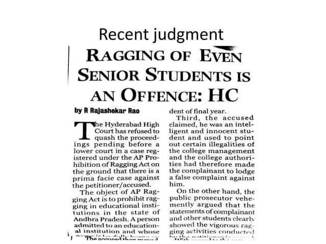 Ragging | PPTX | Injuries | Diseases and Conditions