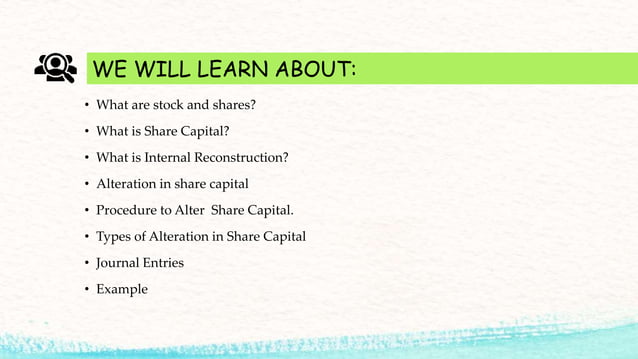 Alteration of Share Capital | PPTX