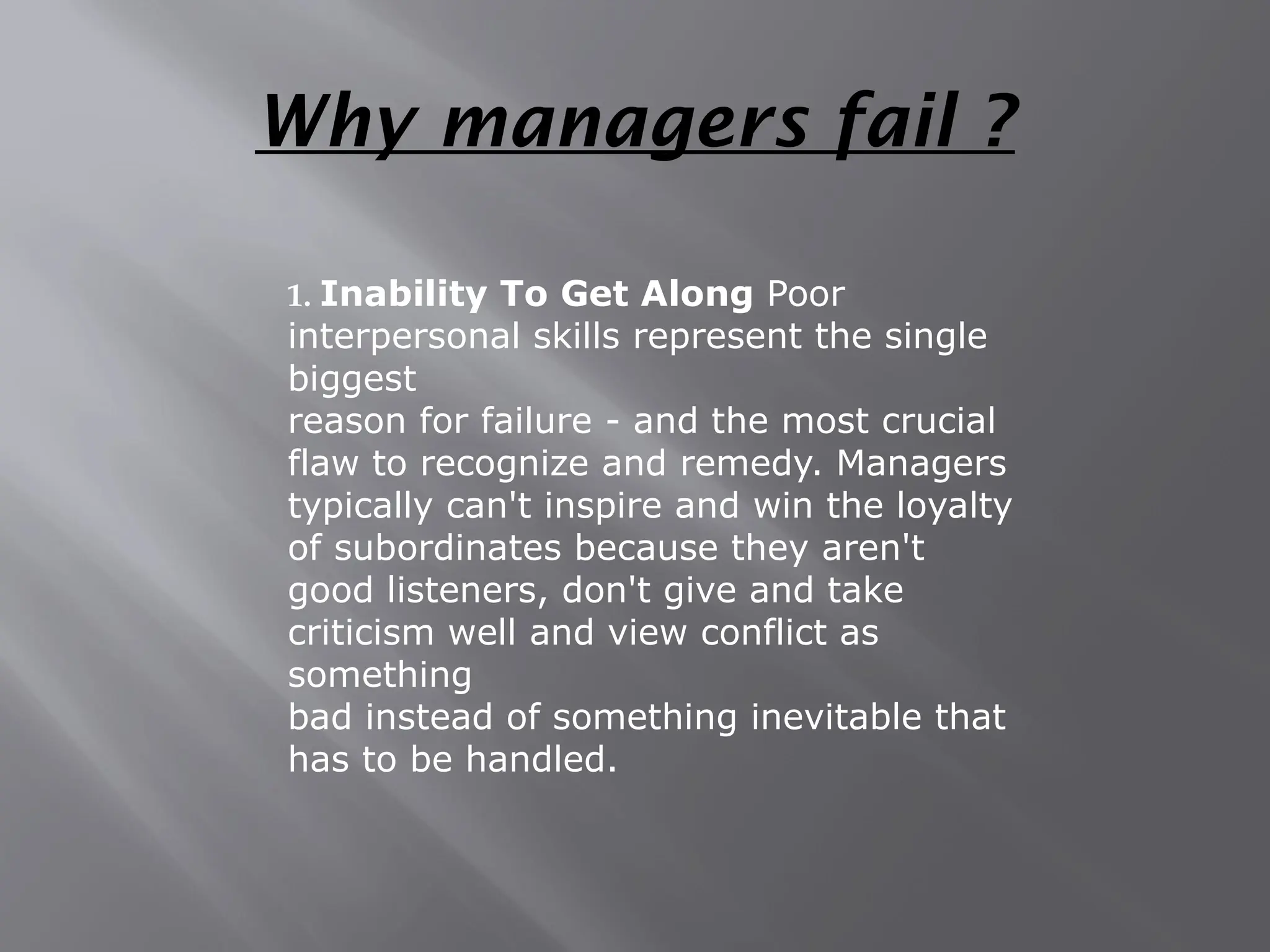Why Do Some Managers Fail Business Ppt Pptx