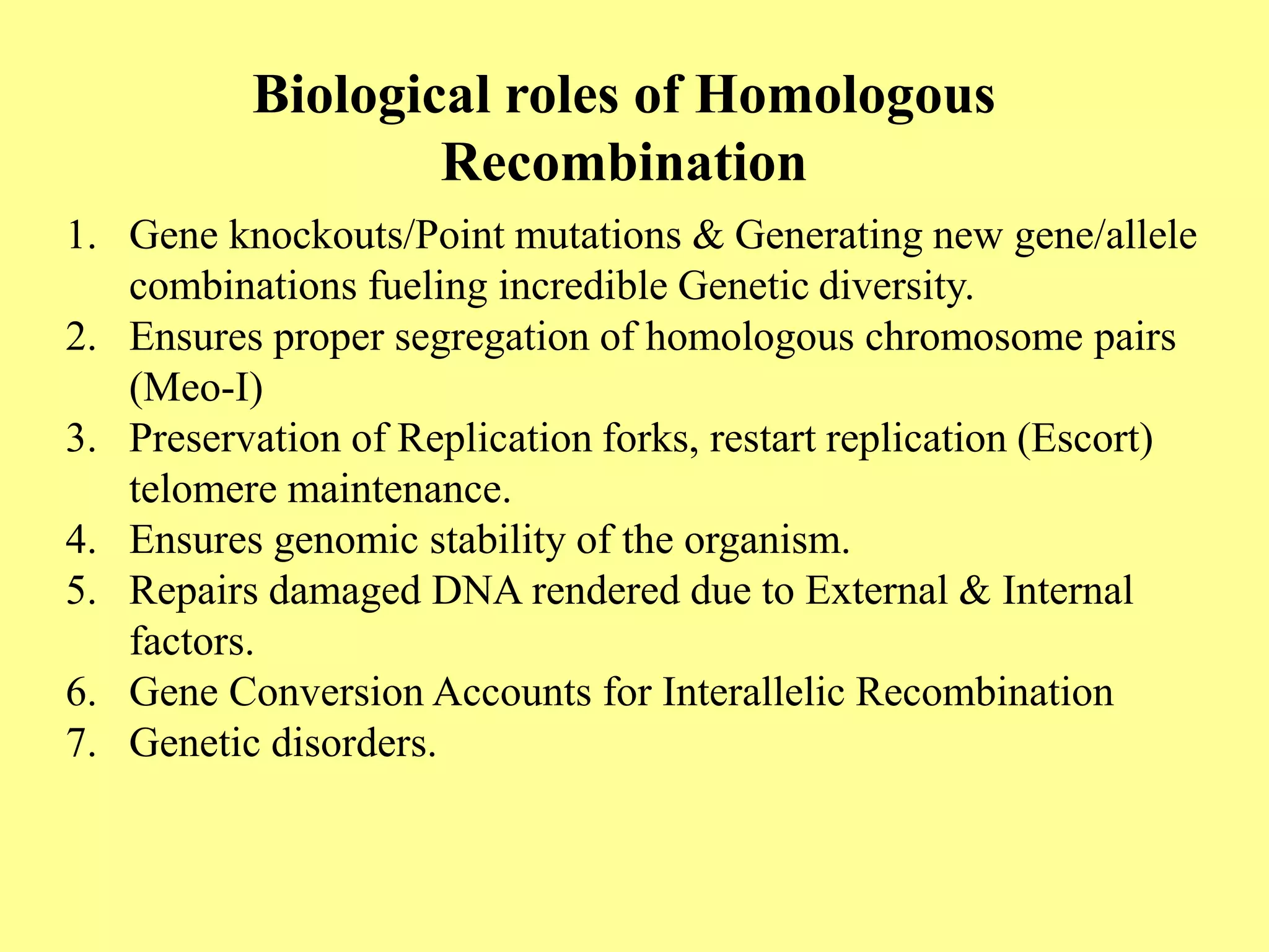 Homologous Recombination (HR) | PPTX