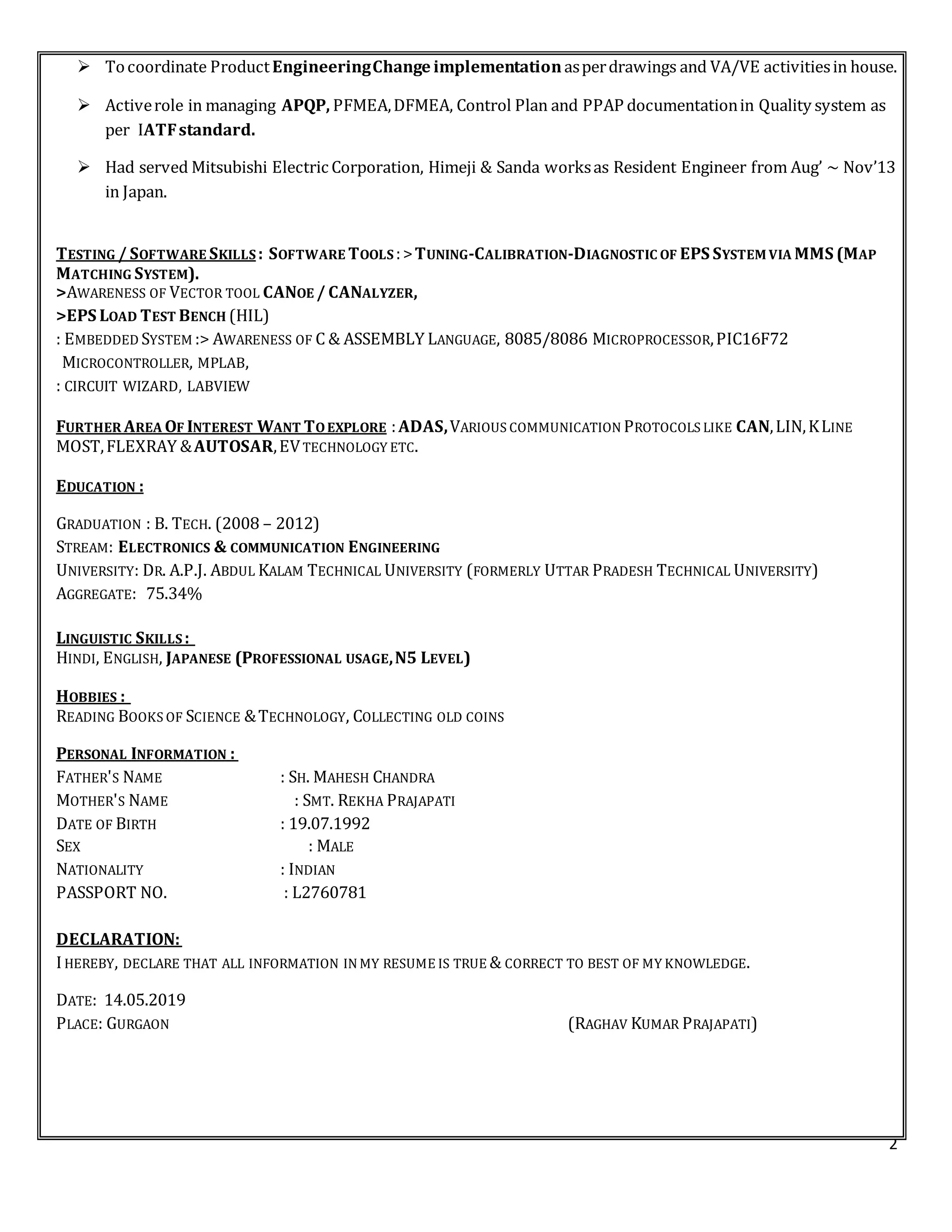 EPS Product Development Lead | PDF