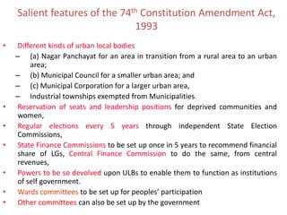 Local Governments and Decentralisation in India | PPTX