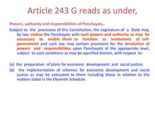 Local Governments and Decentralisation in India | PPTX