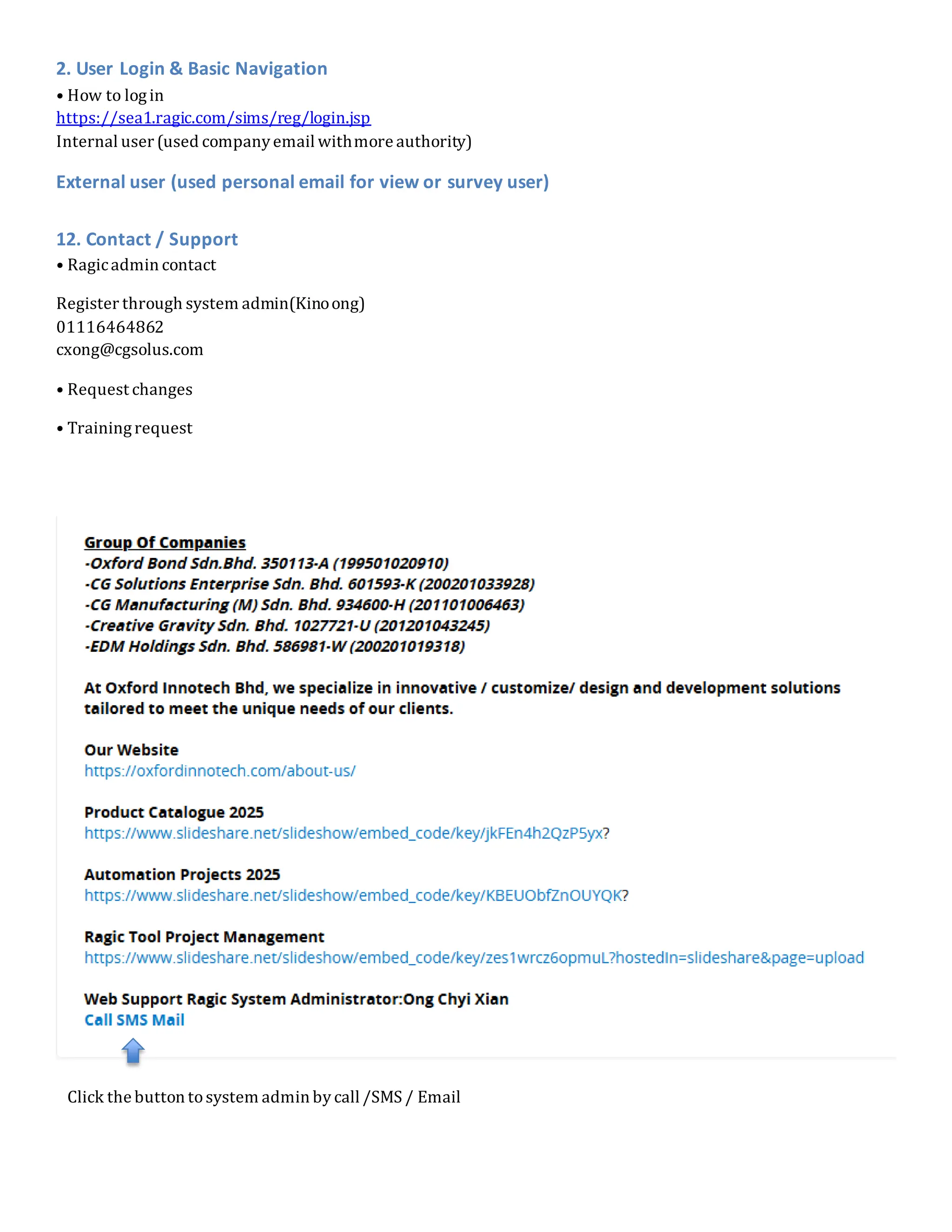 Ragic User Manual-Oxford innotech bhd(OXB) | PDF