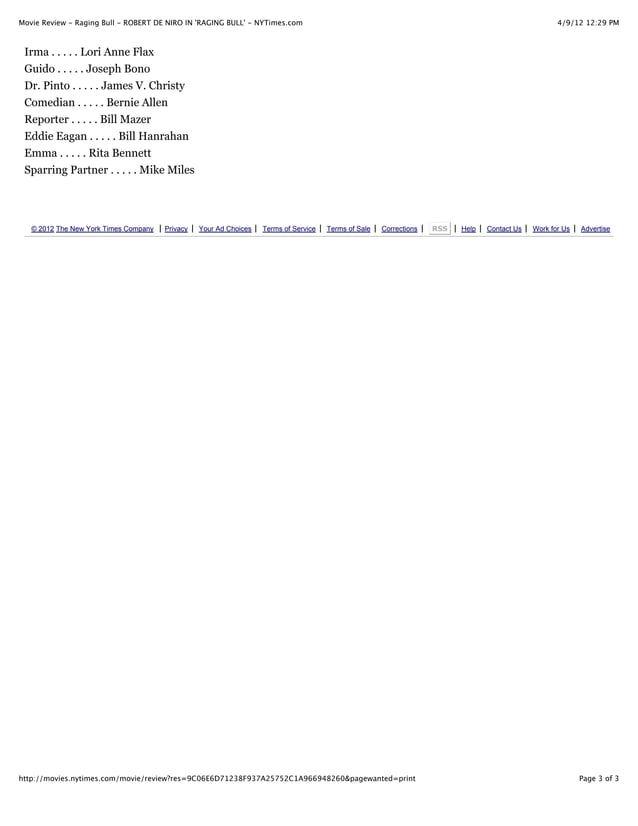 Raging bull nytimes article | PDF