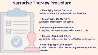 Narrative therapy-Post modern approach in counselling | PPTX