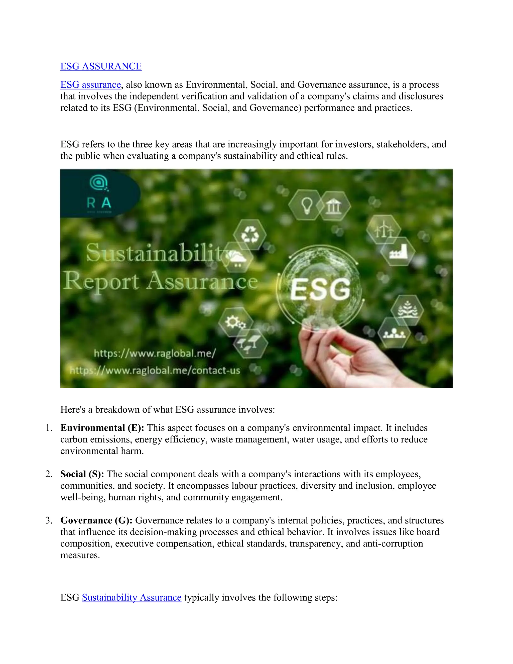 ESG Assurance | DOCX | Green Solutions | Business