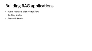 RAG Patterns and Vector Search in Generative AI | PPTX